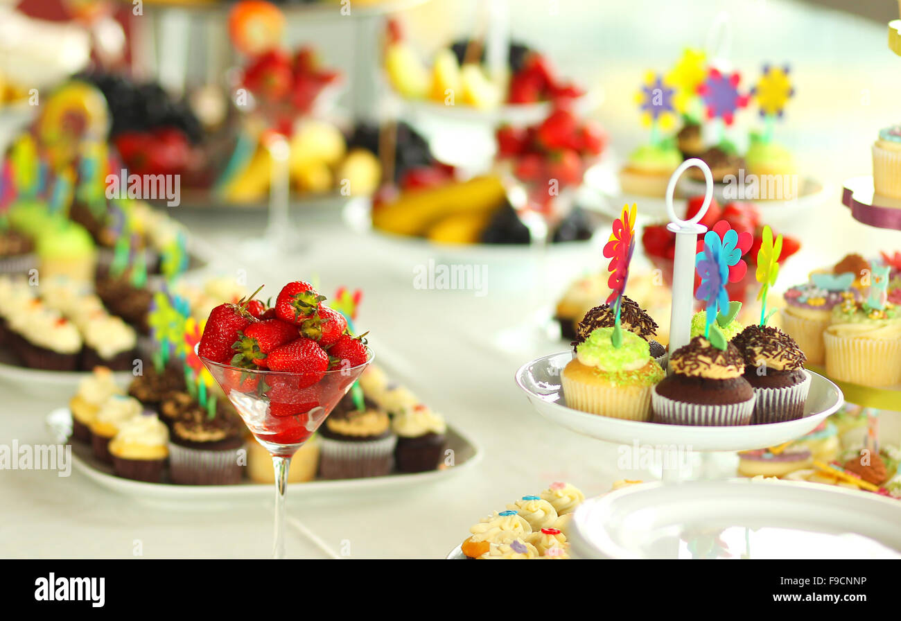 Butter cake on table with sweets hi-res stock photography and images ...