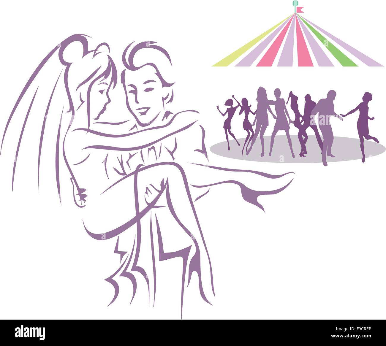 Vector illustration of groom carrying bride Stock Vector Image & Art ...