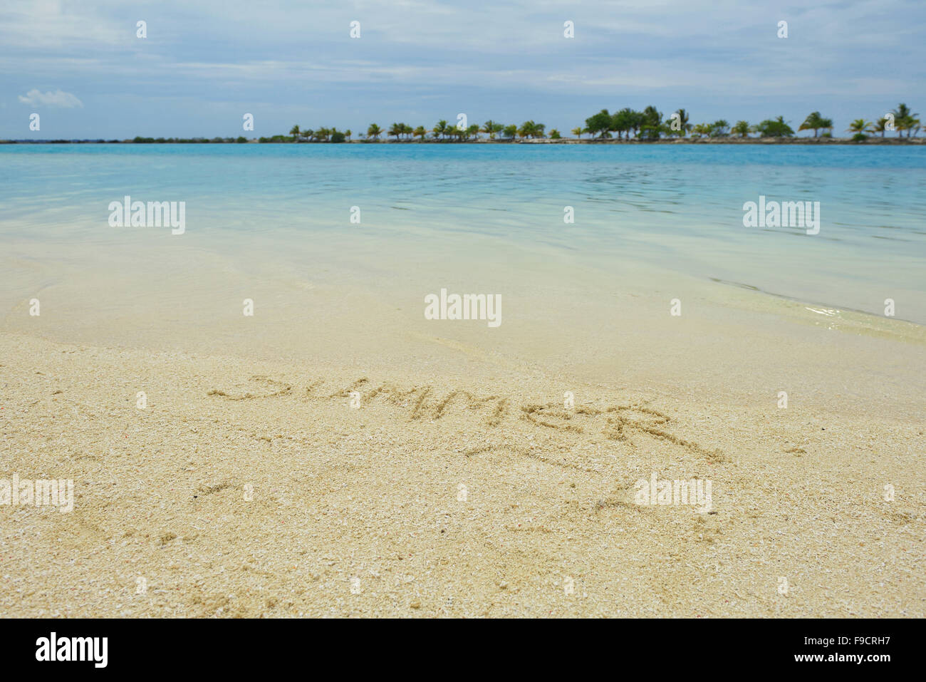 tropical beach nature landscape scene with white sand at summer Stock ...