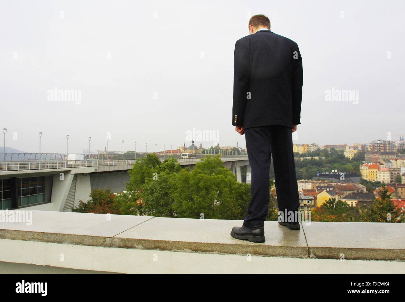 Young Man on The Bridge Stock Photo - Alamy