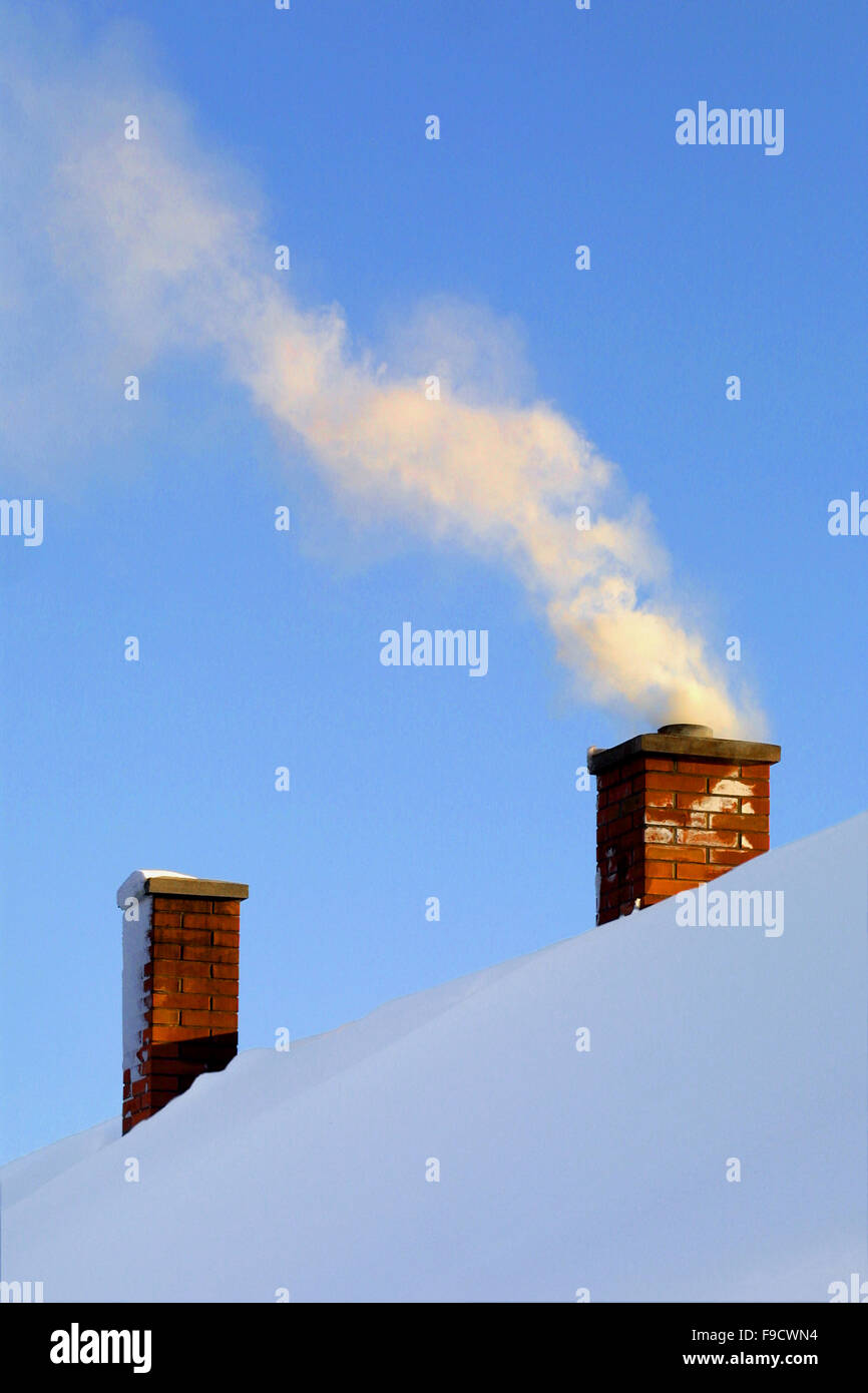 Two chimneys hi-res stock photography and images - Alamy