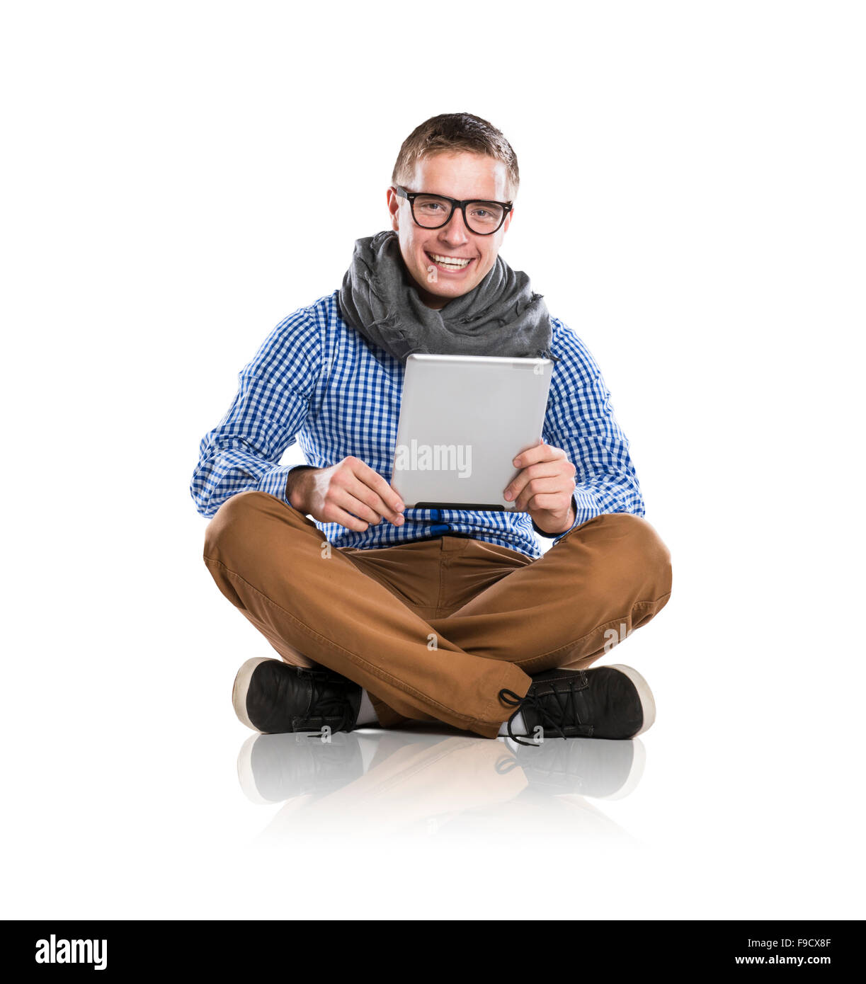 Man tablet portrait in Cut Out Stock Images & Pictures - Alamy