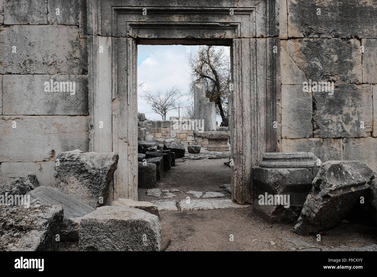 Kfar Baram, Israel. 15th December, 2015. Remains of an ancient ...