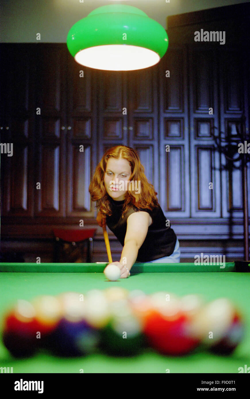 Female Snooker Player Starting Stock Photo - Alamy