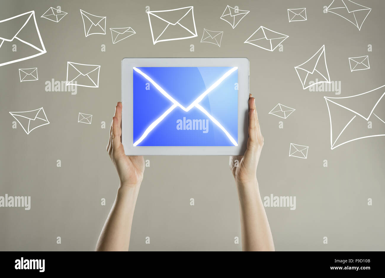 Conceptual themes of internet communication with tablet Stock Photo - Alamy