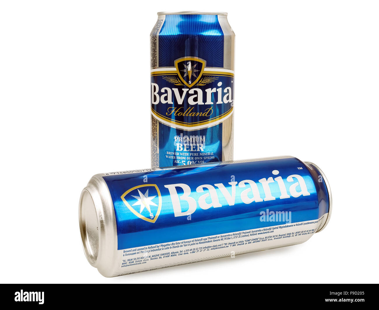 Two cans of Bavaria Beer. Bavaria is the second largest brewery in the ...