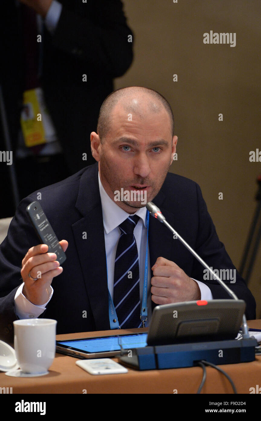 Wuzhen, China's Zhejiang Province. 16th Dec, 2015. CEO of Yota Devices ...