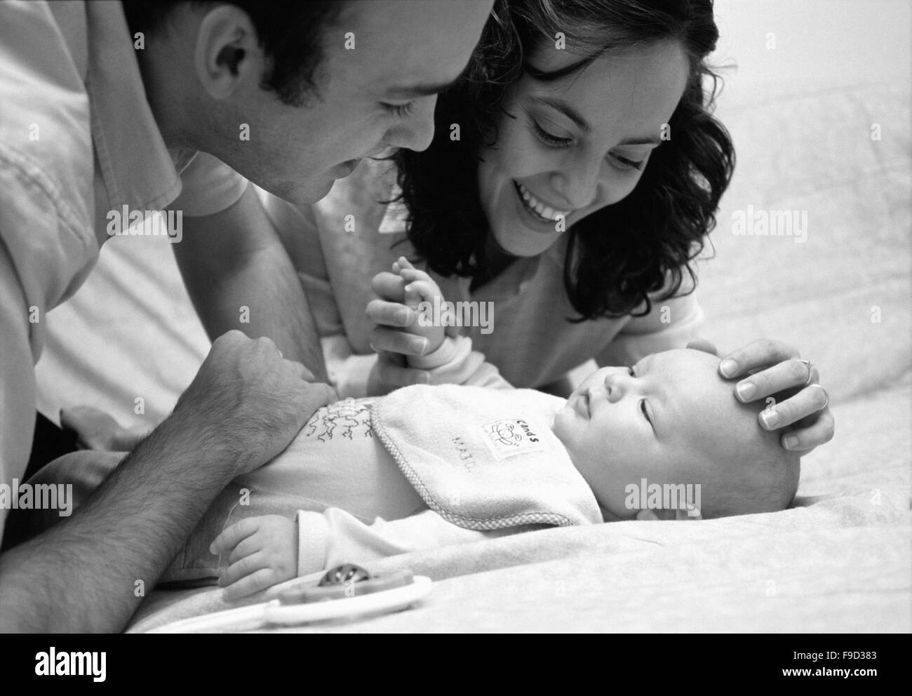 Girls with parents Black and White Stock Photos & Images - Alamy