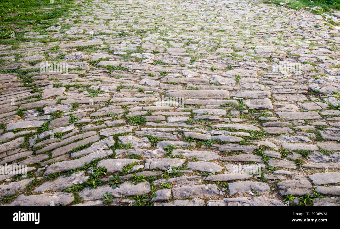 the cobblestone pavement in the old town Stock Photo - Alamy