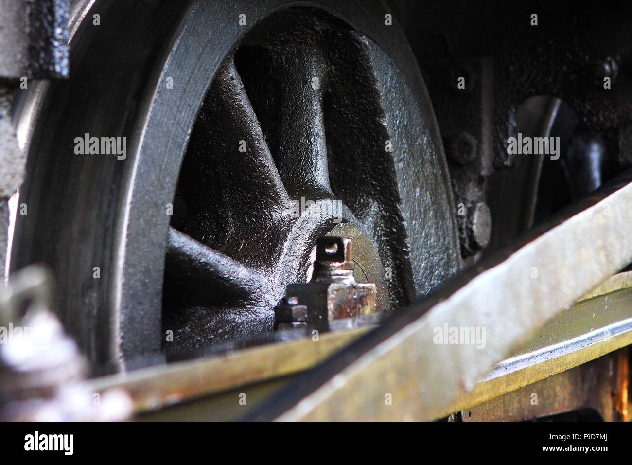 Wheel of Steam Engine Stock Photo - Alamy