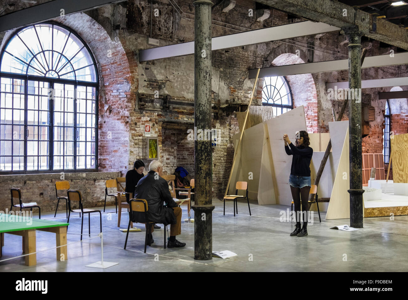 Performance art in the Arsenale building at the 2015 56th Venice ...