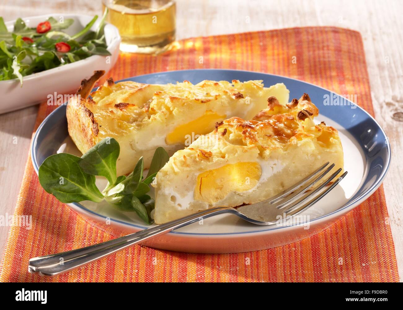 Baked Mashed Potatoes with Eggs Stock Photo - Alamy
