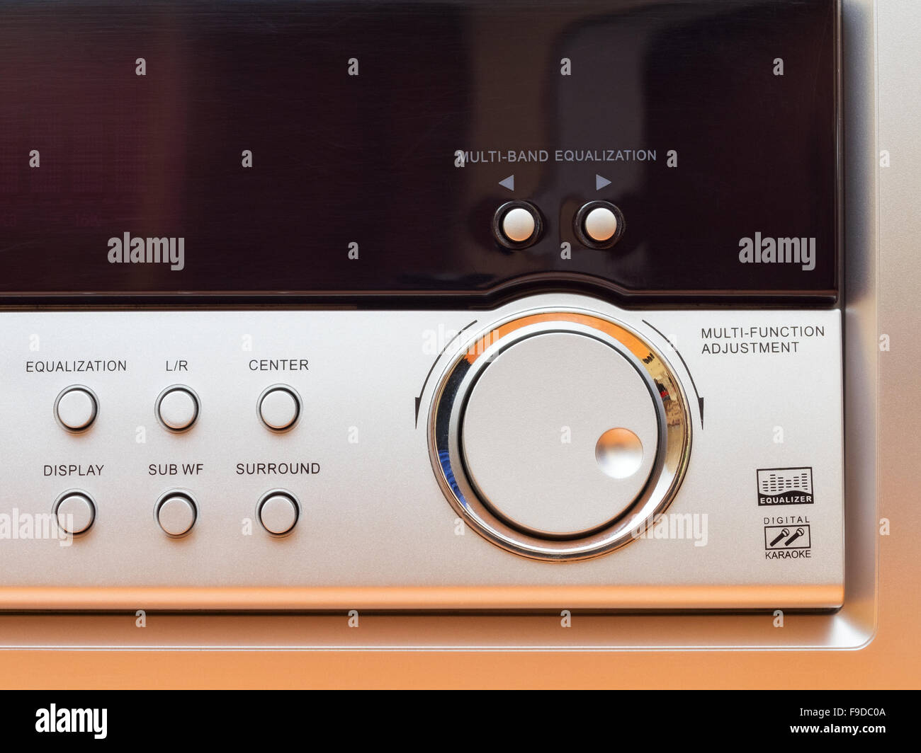 View on the front panel of equalizer with some controls Stock Photo - Alamy