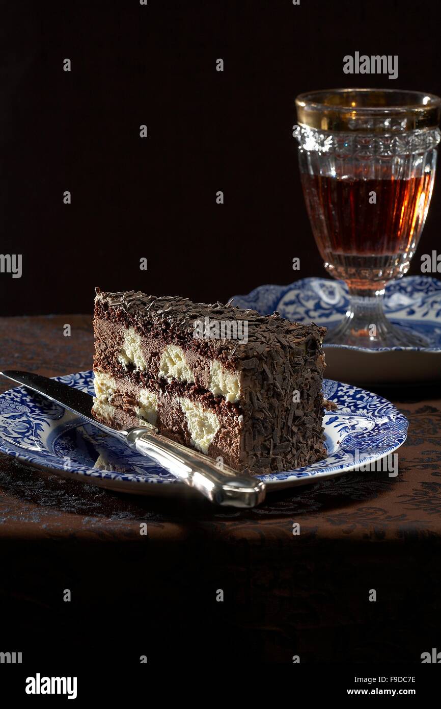 Liquer Cake with Chocolate Stock Photo - Alamy