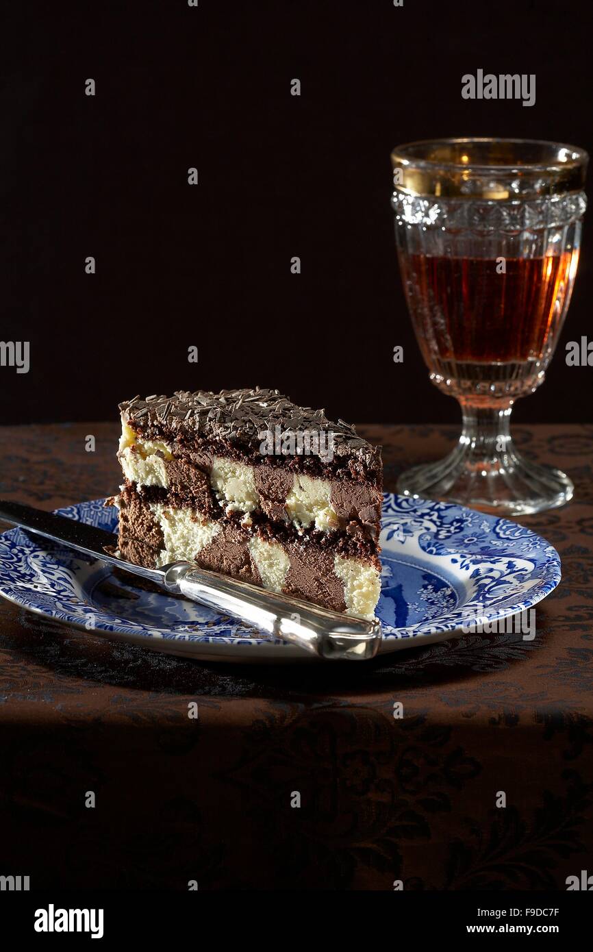 Liquer Cake with Chocolate Stock Photo - Alamy