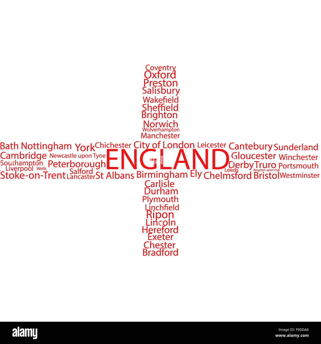 English cities in the shape of the English flag St George's cross flag ...