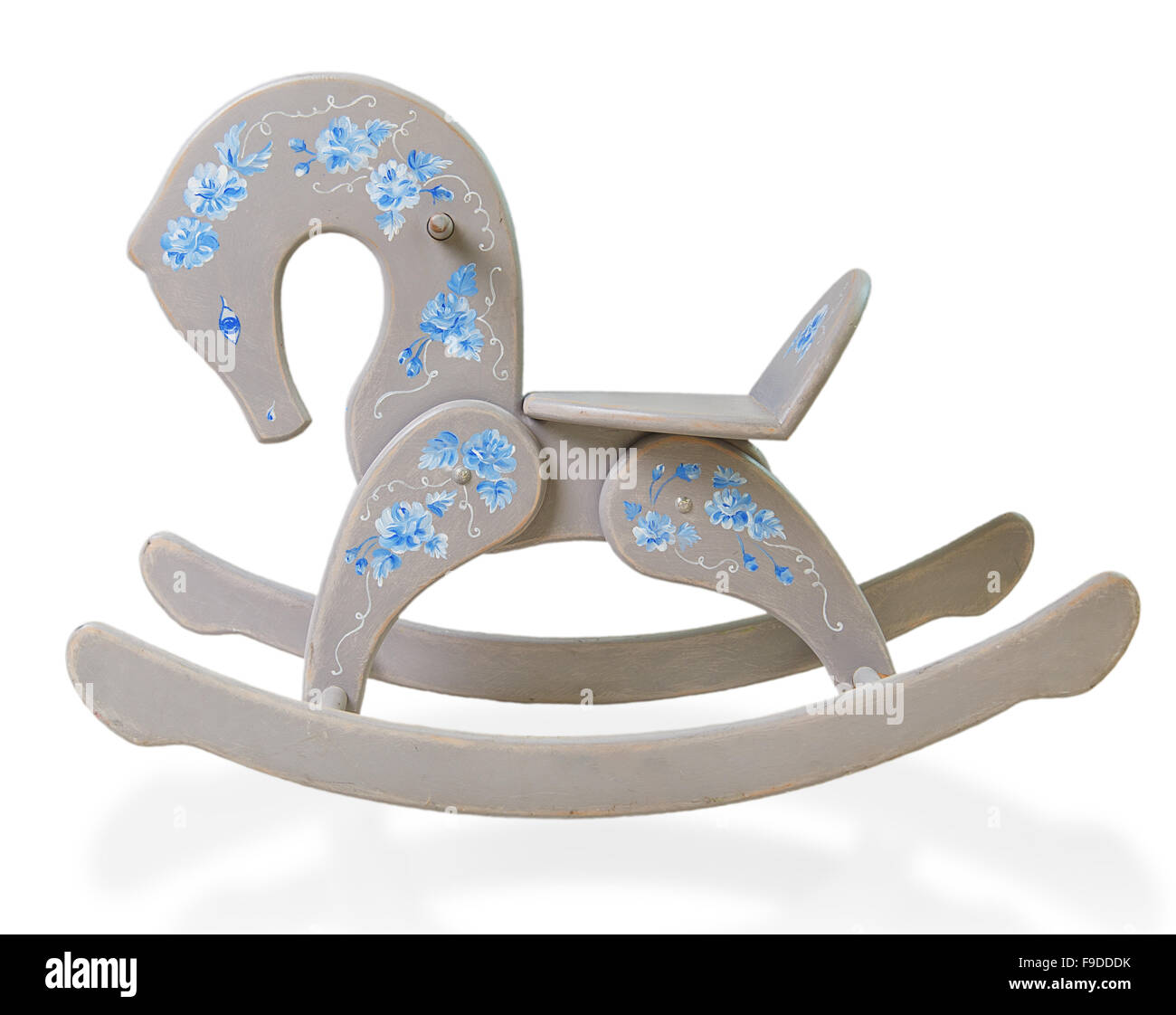 Gray decorative rocking horse isolated on white background Stock Photo ...