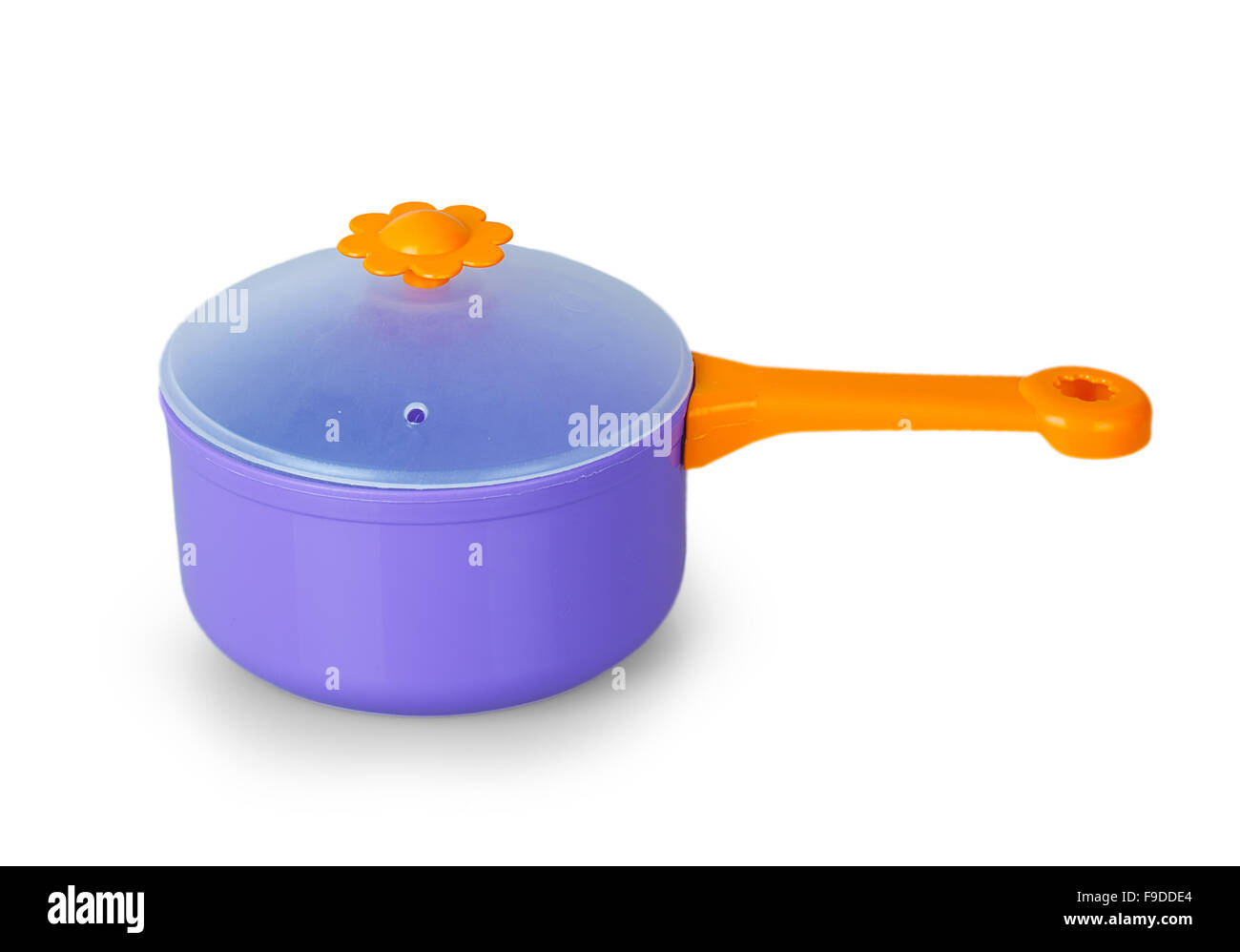 Purple toy pan isolated on white background Stock Photo - Alamy