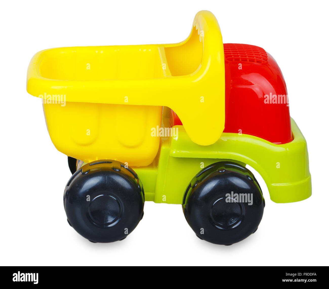 Plastic toy machine isolated on white background Stock Photo - Alamy