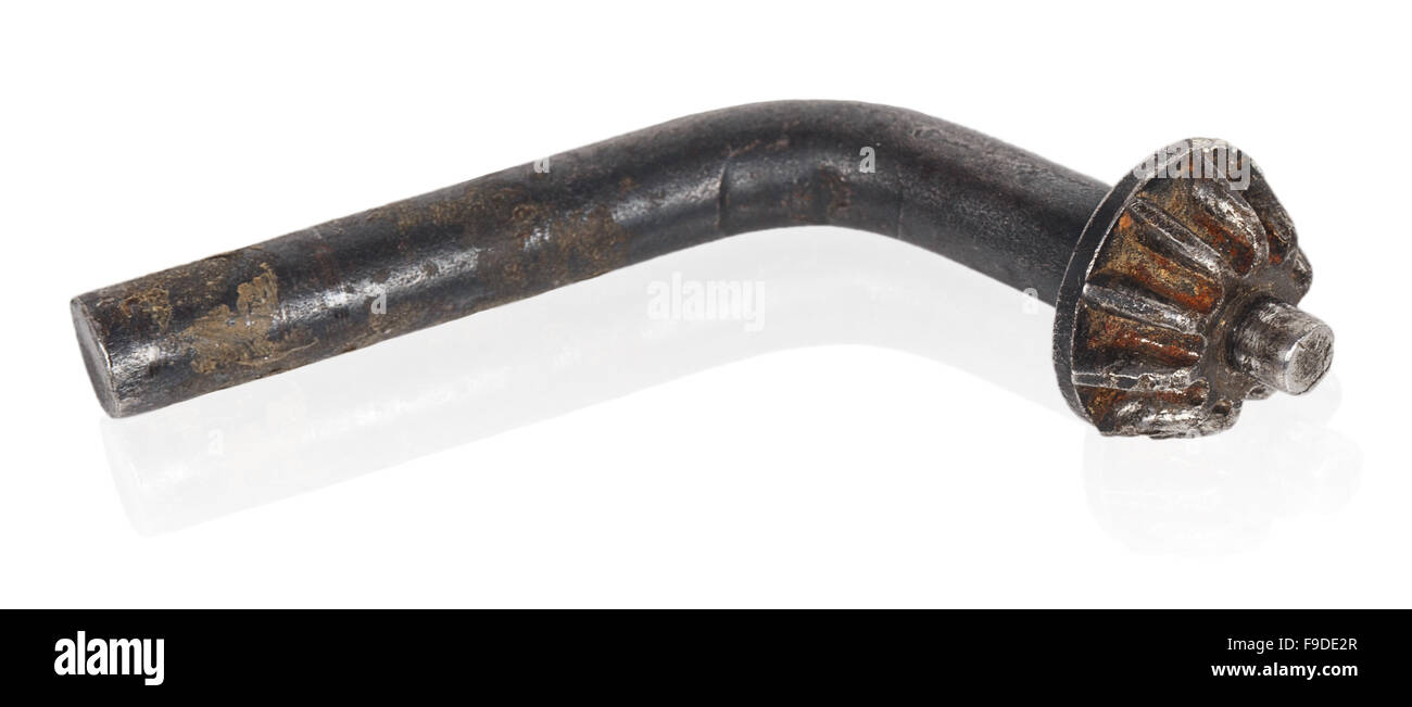 Drill chuck key isolated on white background Stock Photo - Alamy