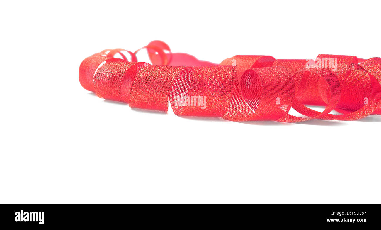 Red ribbon twisted spiral Stock Photo - Alamy