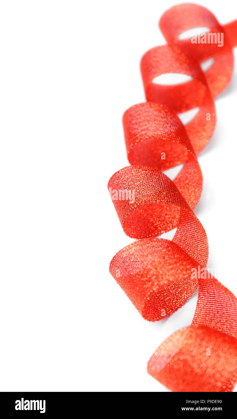 Red ribbon twisted spiral Stock Photo - Alamy