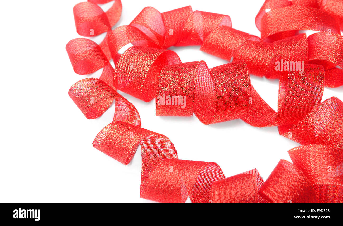 Red ribbon twisted spiral Stock Photo - Alamy