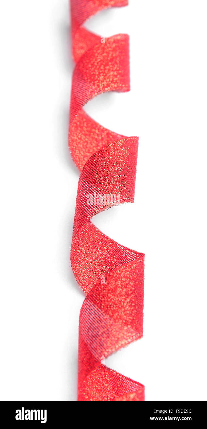Red ribbon twisted spiral Stock Photo - Alamy