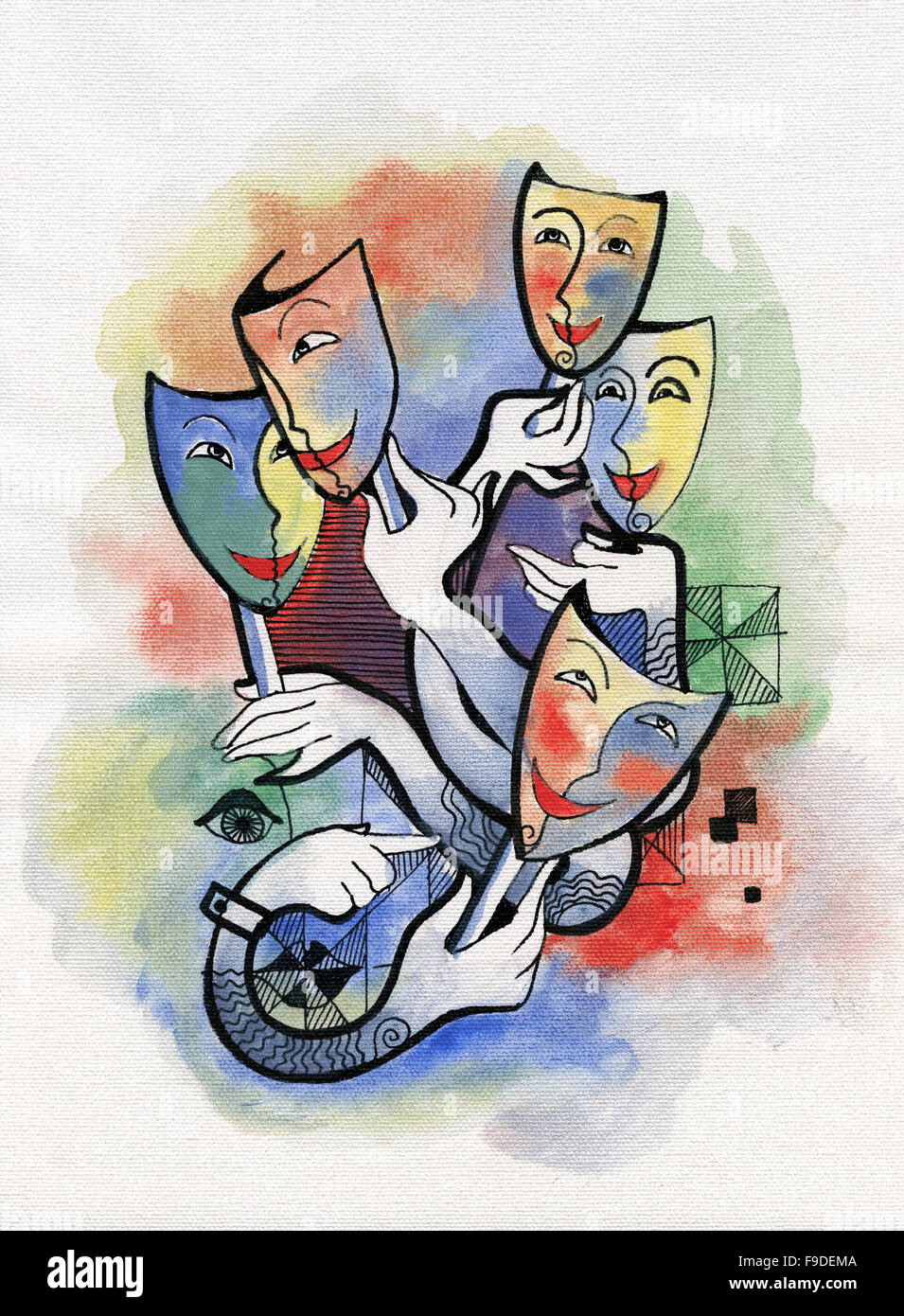 Theatre Masks Happy And Sad Stock Photos & Theatre Masks Happy And Sad ...