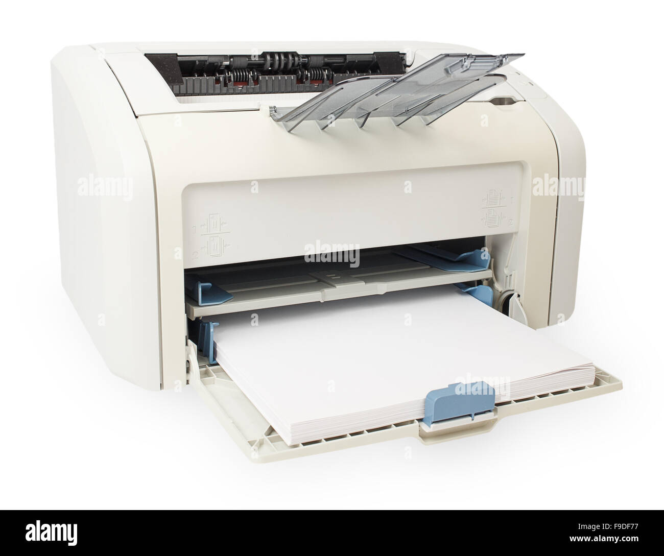 Modern digital printer isolated on white background Stock Photo - Alamy