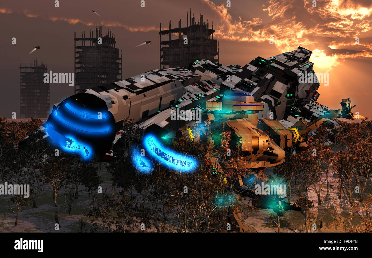 A Futuristic Construction & Repair Site Stock Photo - Alamy