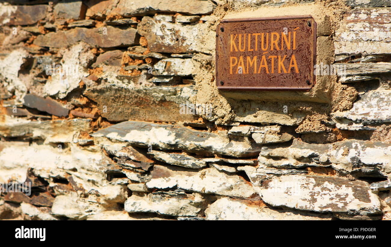 Historic Landmark Sign on Stone Wall Stock Photo - Alamy