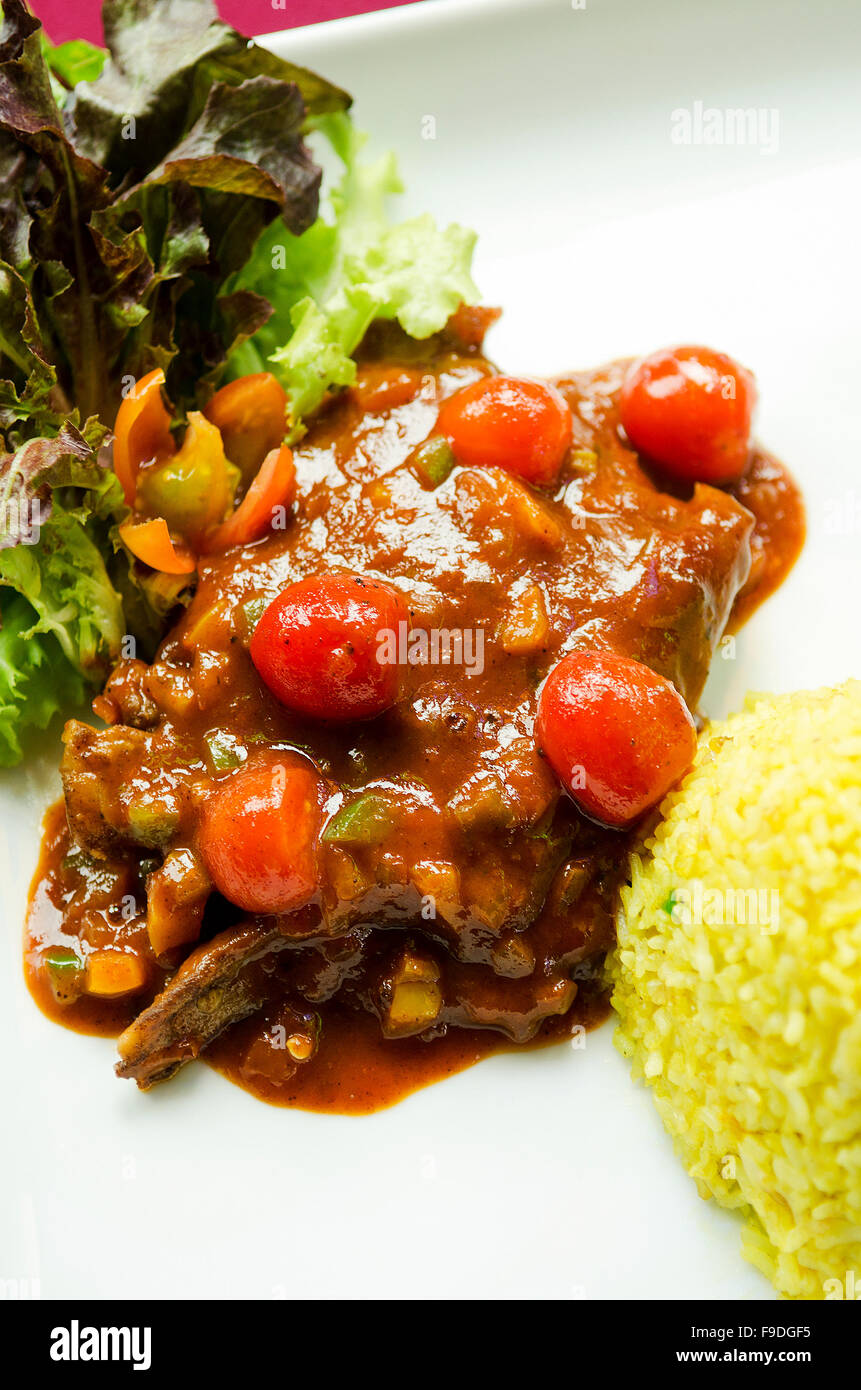 thai spicy red curry duck panang style Stock Photo - Alamy