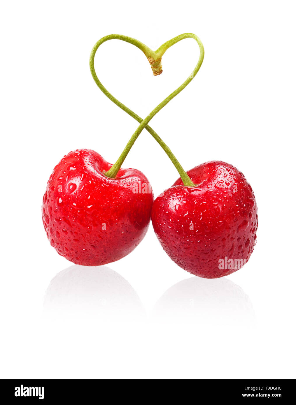 Cherry love sign isolated on white background Stock Photo - Alamy
