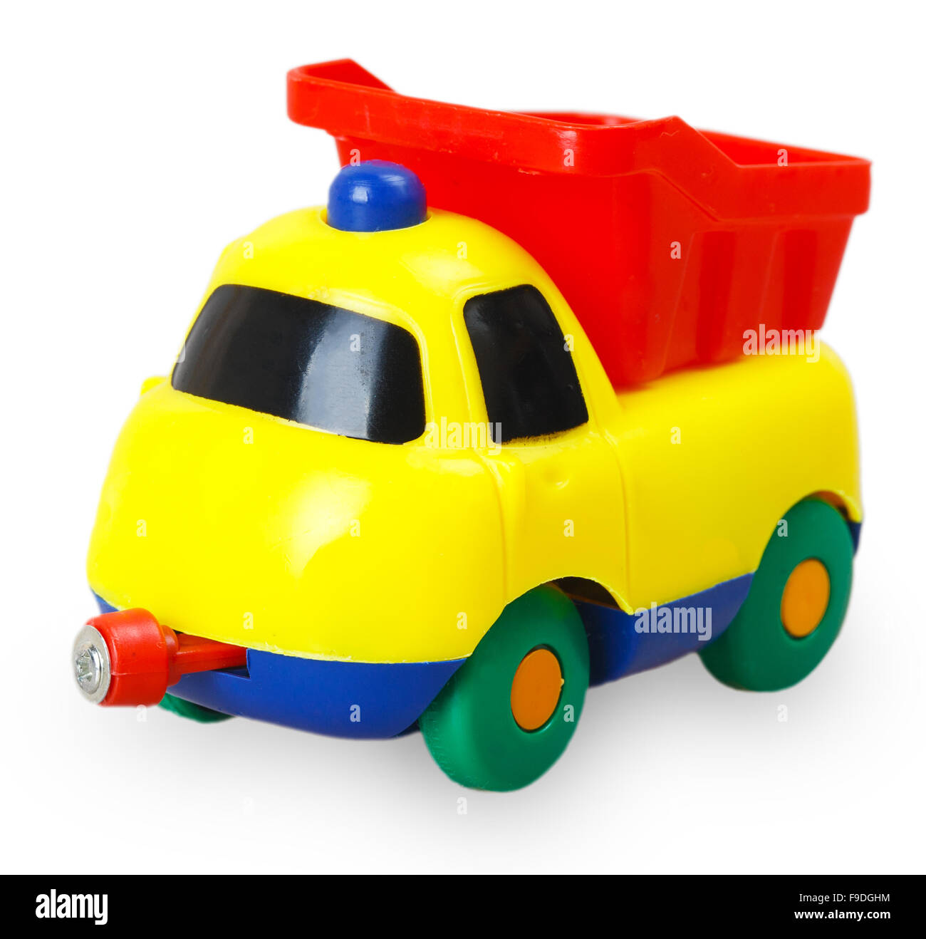 Colored plastic baby car isolated on white background Stock Photo - Alamy