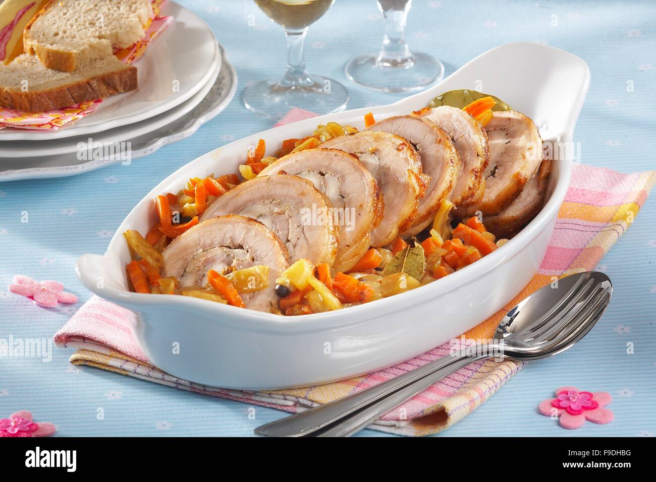 Rabbit Roll in Flitch Stock Photo - Alamy