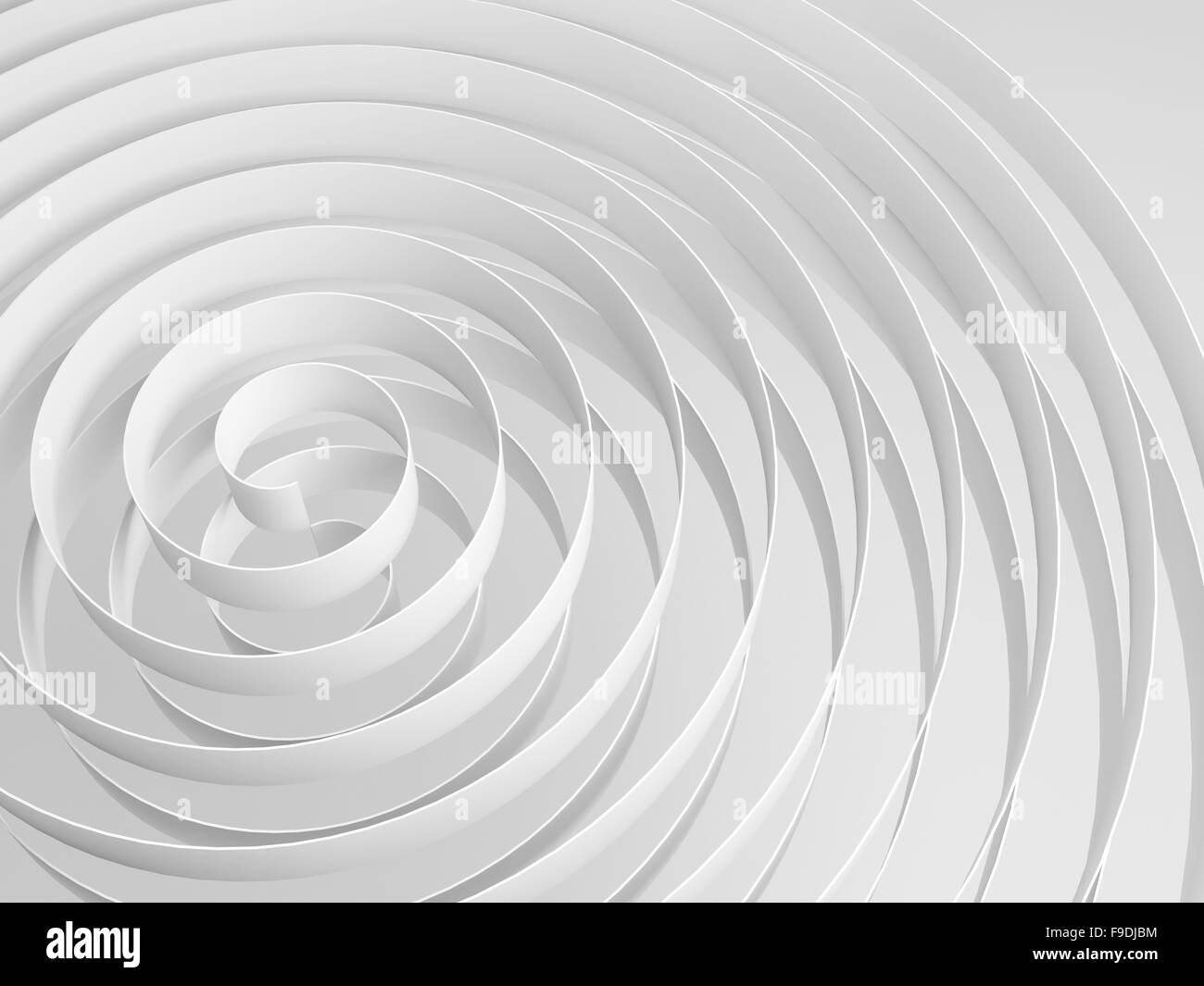 White 3d spirals with soft shadows, abstract digital illustration ...
