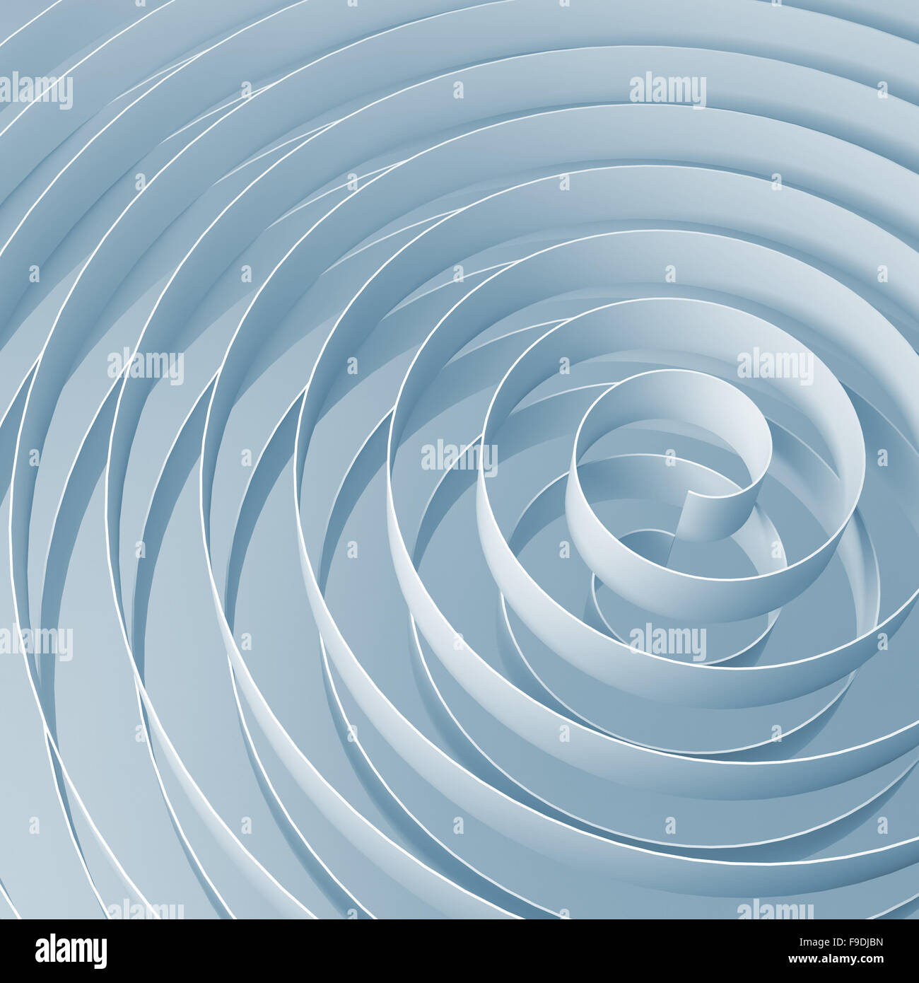 3d spirals with soft light blue shadows, abstract digital illustration ...