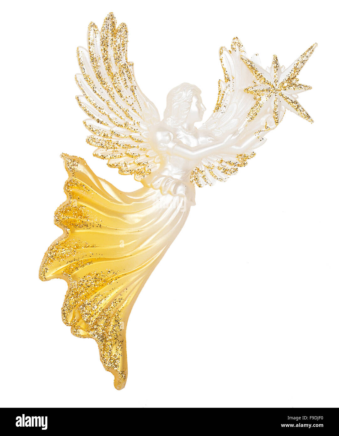 angel holding in hand a star Decoration isolated on white background ...