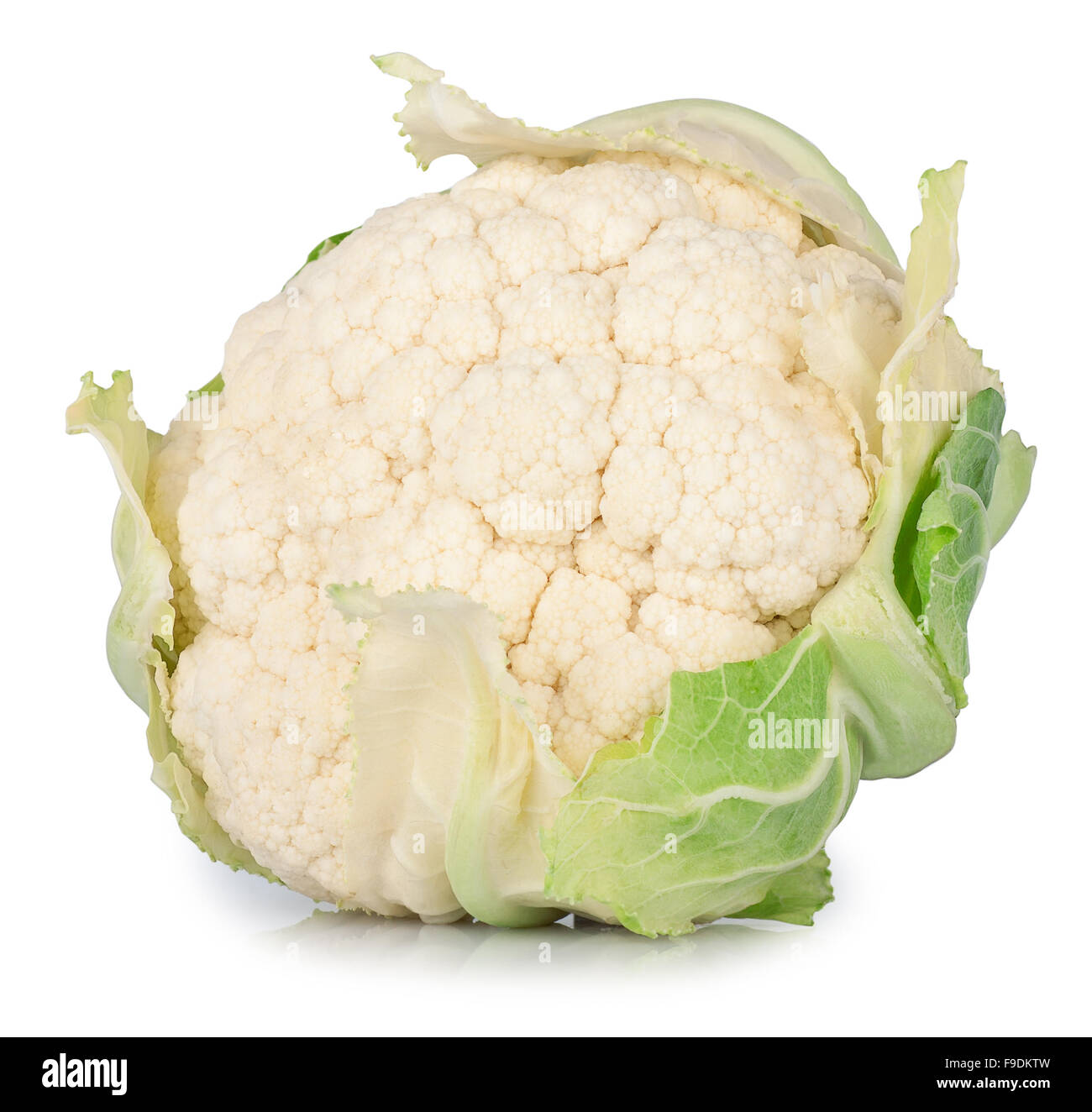 single uncooked cauliflower isolated on white background Stock Photo ...