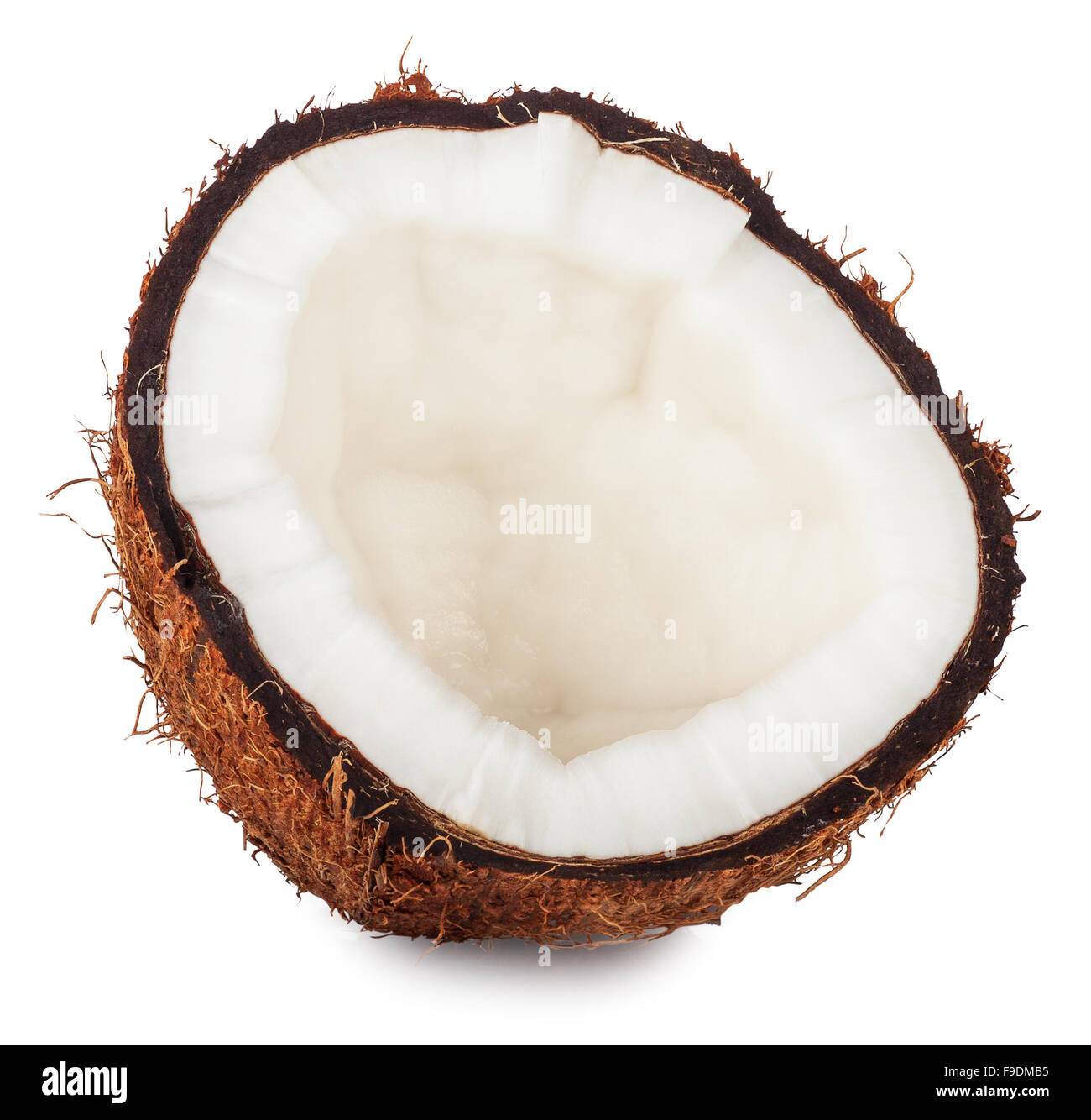 one half coconut isolated on white background Stock Photo - Alamy