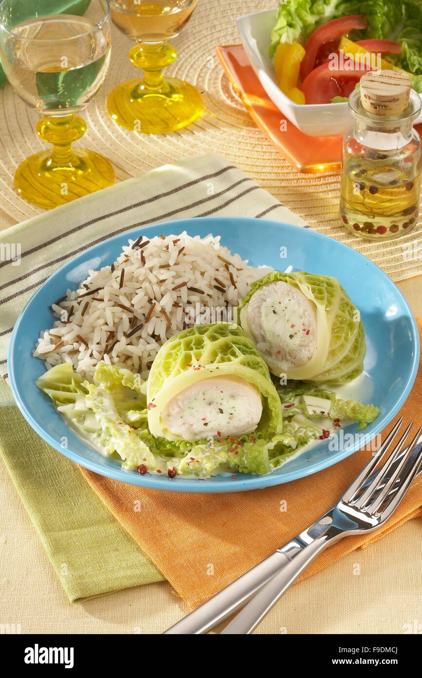 Cabbage Rolls Stuffed with Fish Meat Stock Photo - Alamy