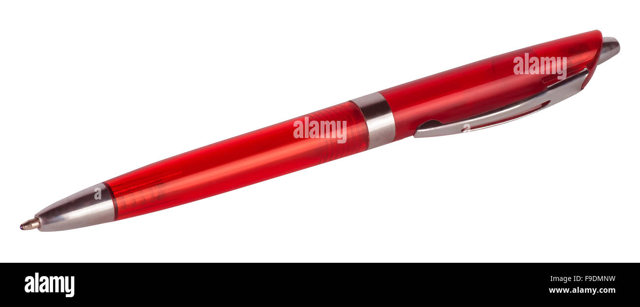 red mechanical pen isolated on white background Stock Photo - Alamy