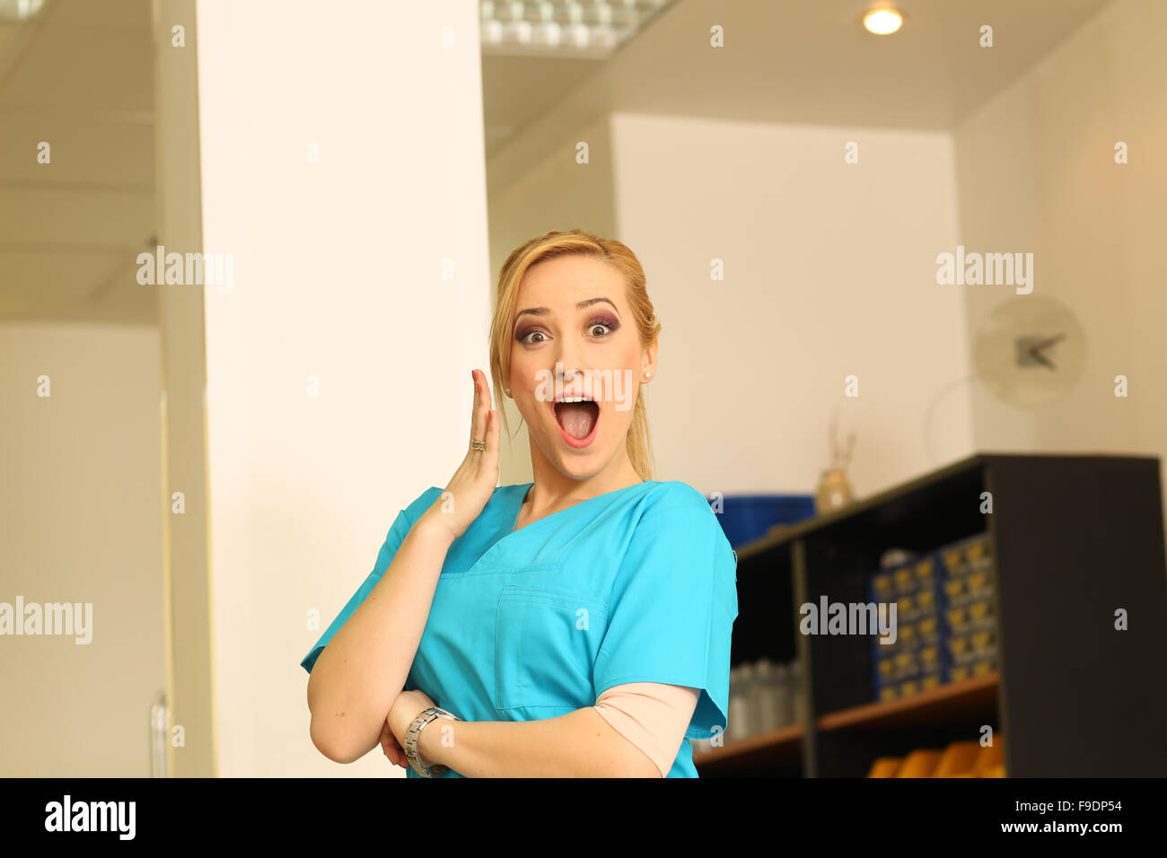 Beautiful female doctor smile at work Stock Photo - Alamy
