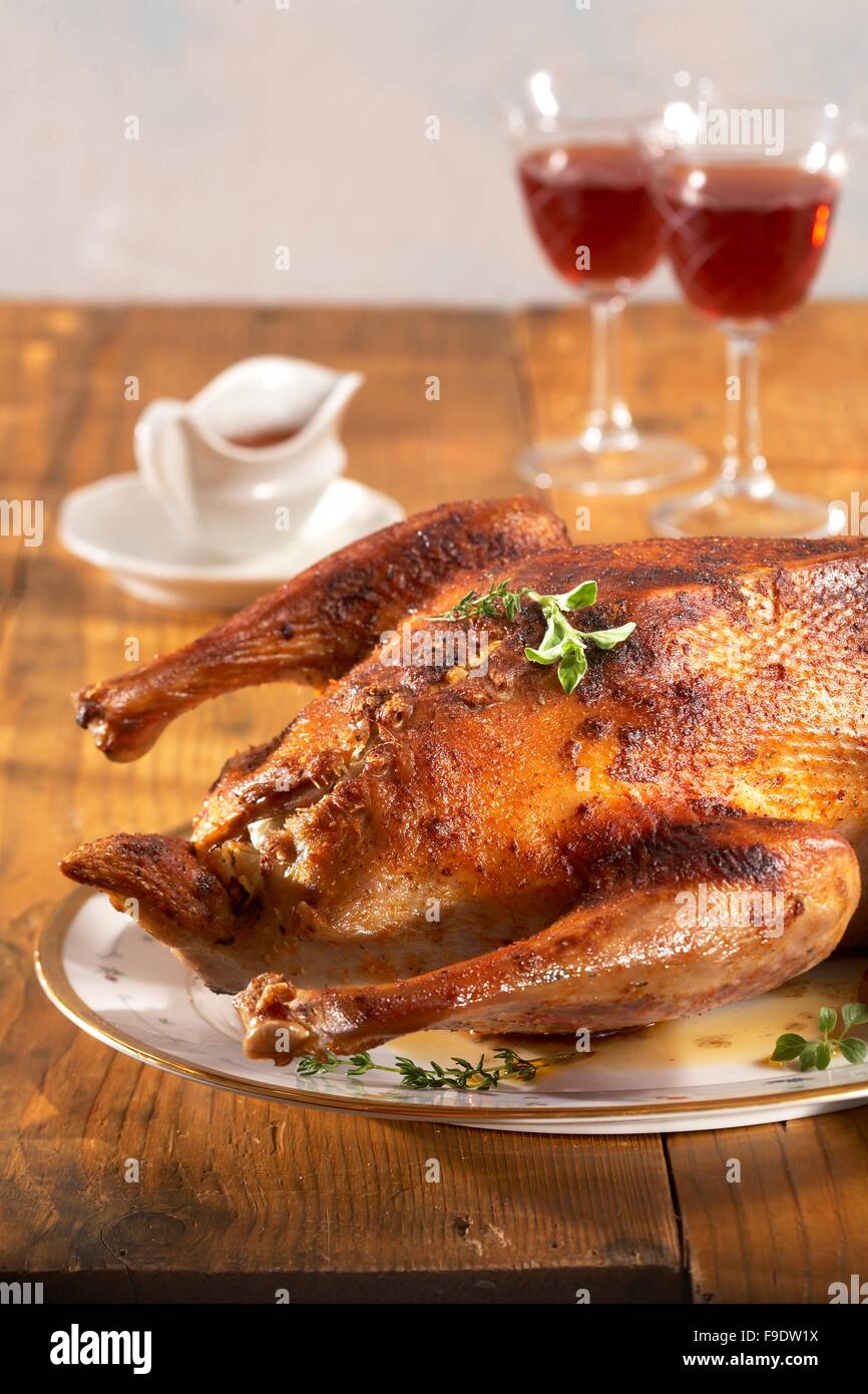 Goose with Stuffing (step by step Stock Photo - Alamy