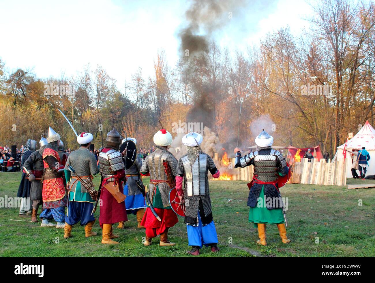 Actors from all around the world take part in a reenactment of the ...