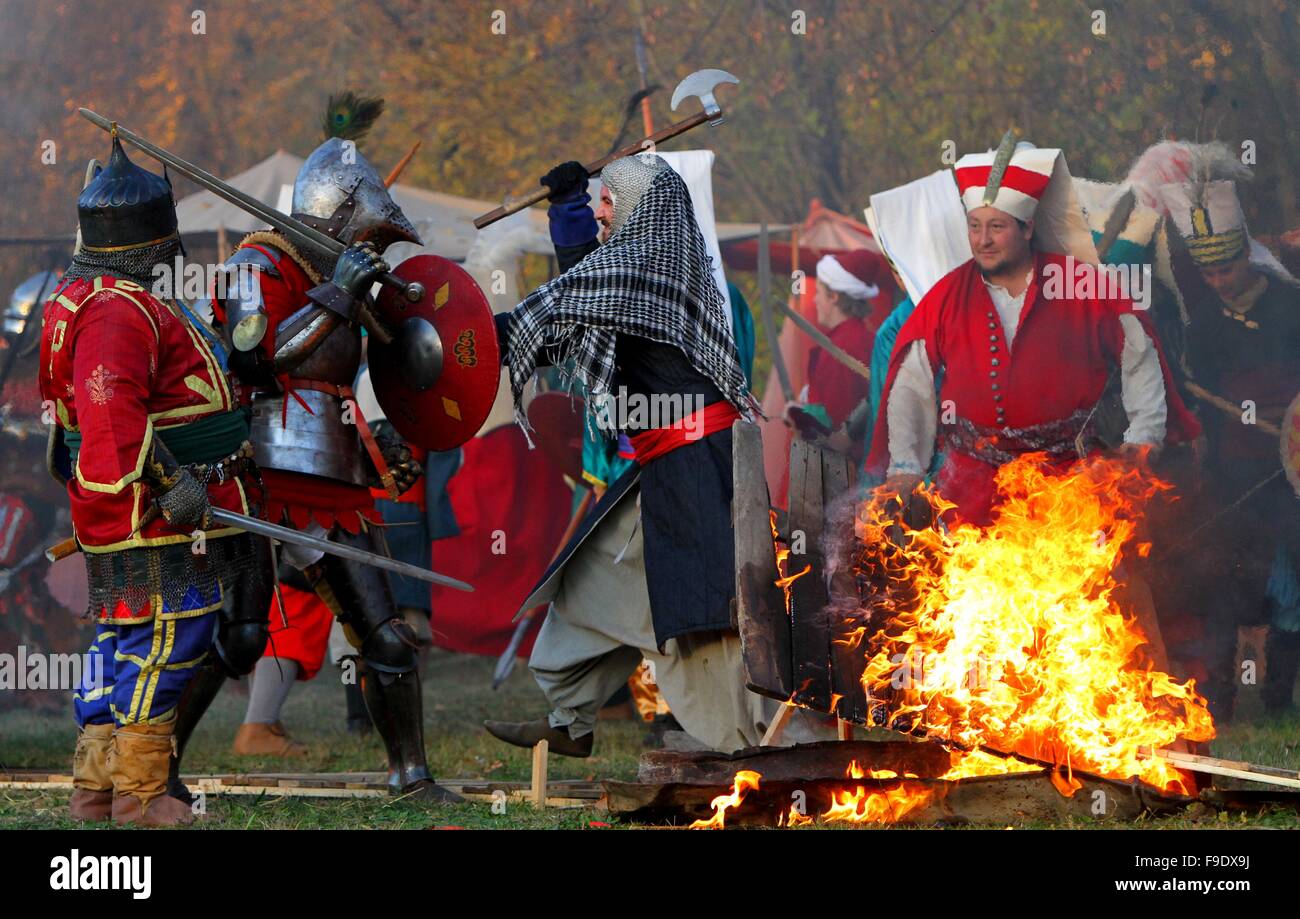 Actors from all around the world take part in a reenactment of the ...