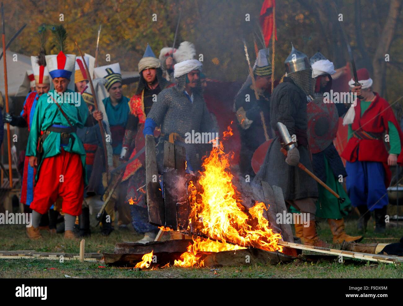 Actors from all around the world take part in a reenactment of the ...