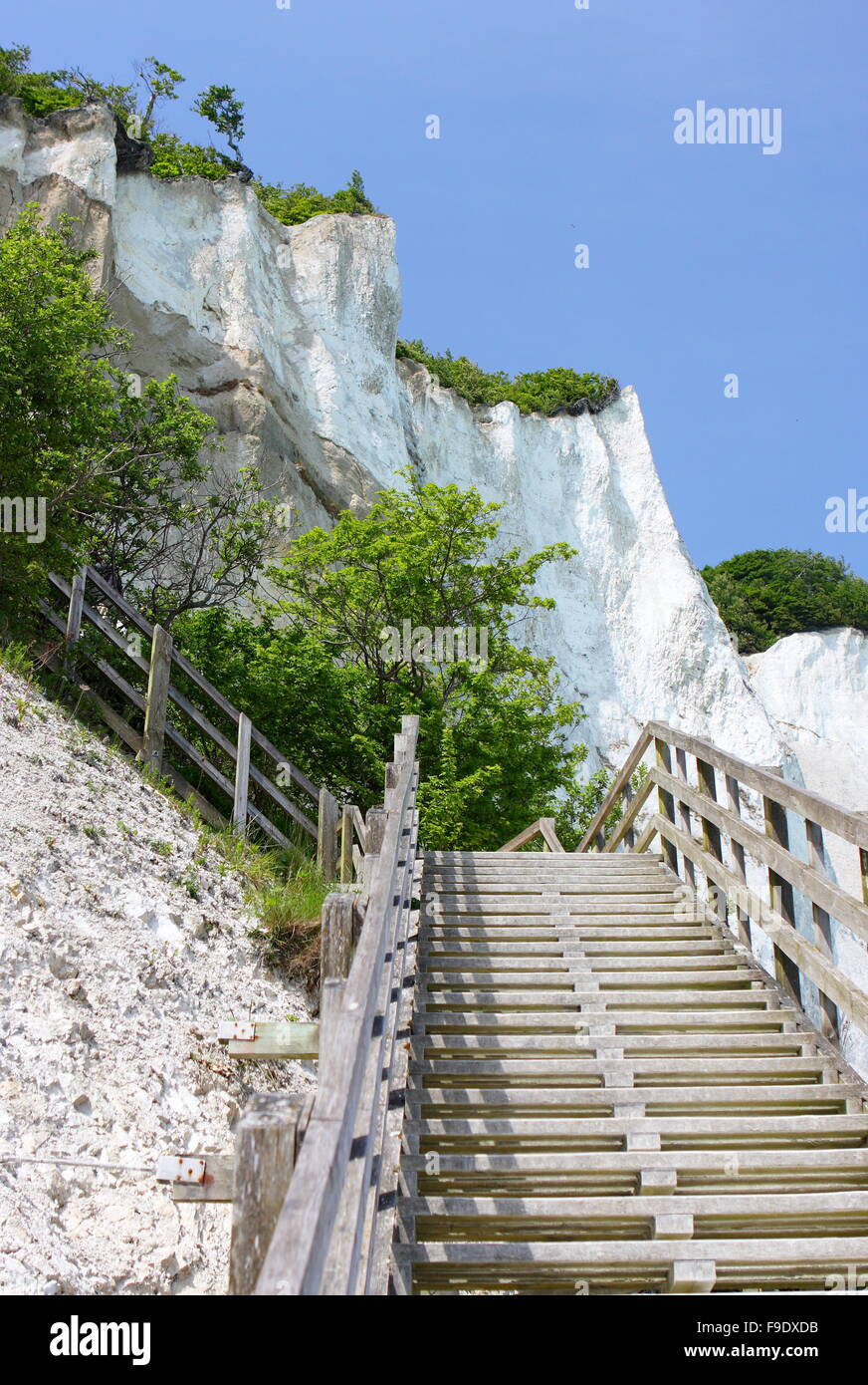 Wooden Stairs and White Cliffs Stock Photo - Alamy