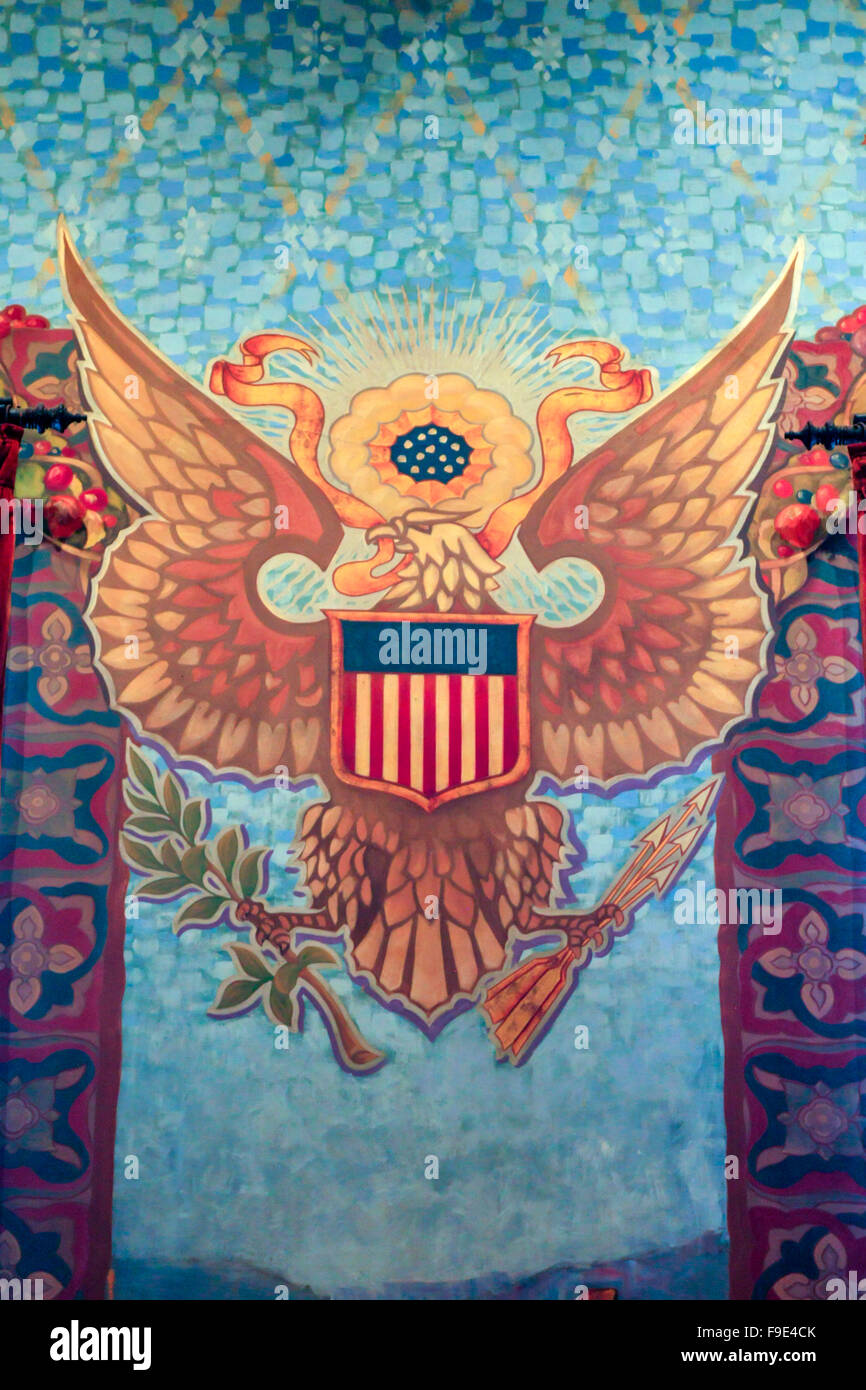The symbol of America inside the Mural Room of the Santa Barbara County ...
